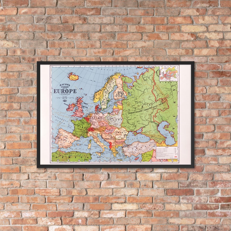 Europe Map: Vintage 1925 Europe Map Print Antique Europe Map Poster - Etsy