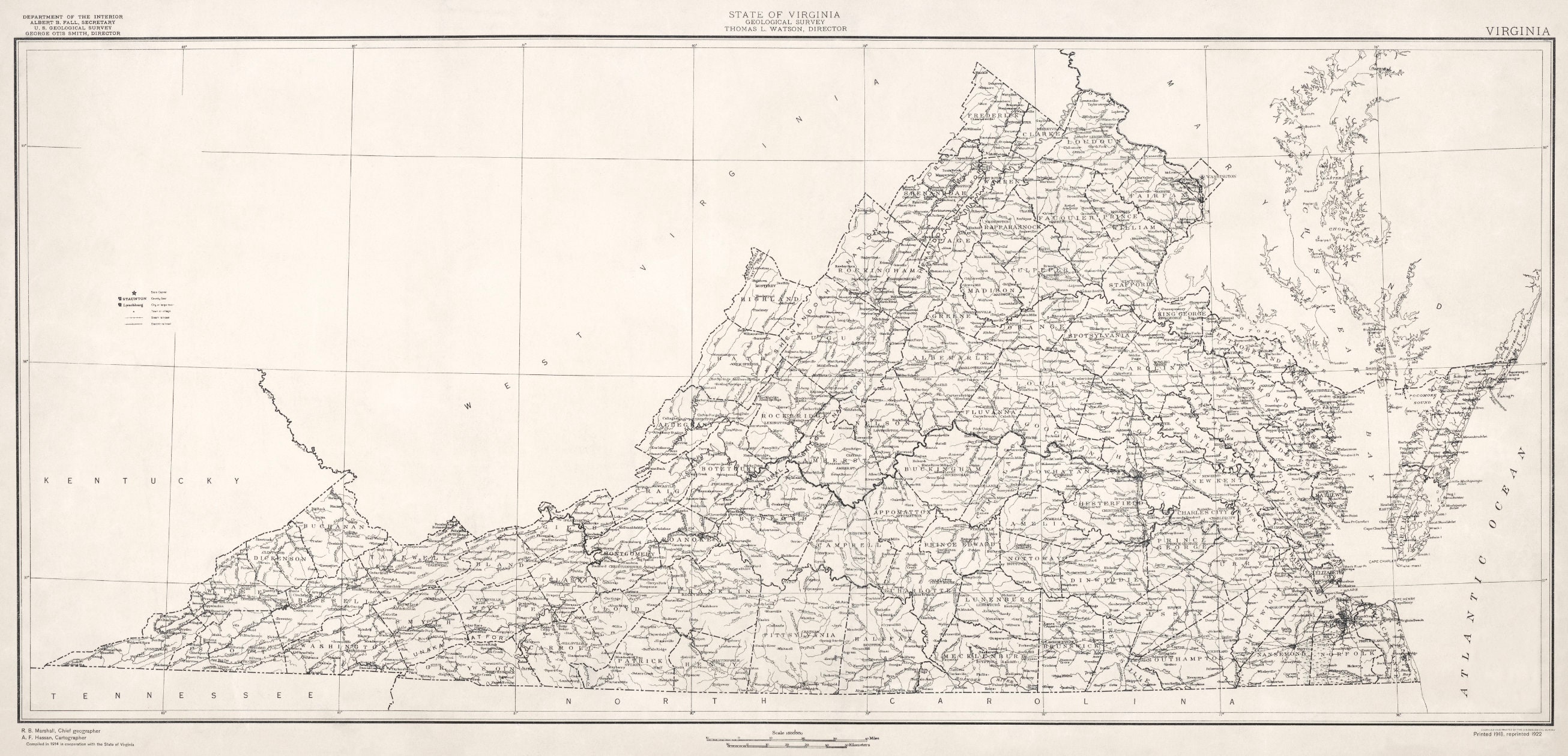 Virginia Map: Vintage 1914 Virginia Map Print Antique Virginia Map ...