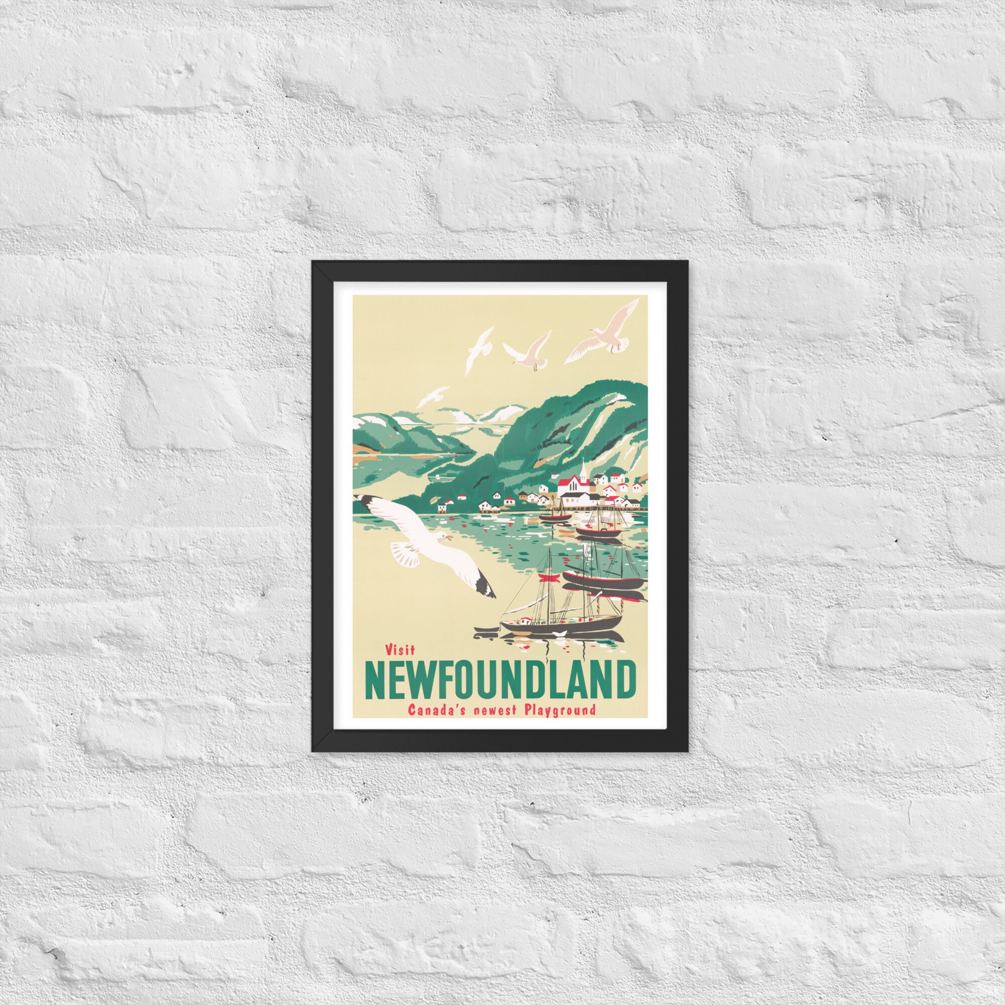 Vintage Newfoundland Travel Poster Circa 1950 Visit Newfoundland Canada ...