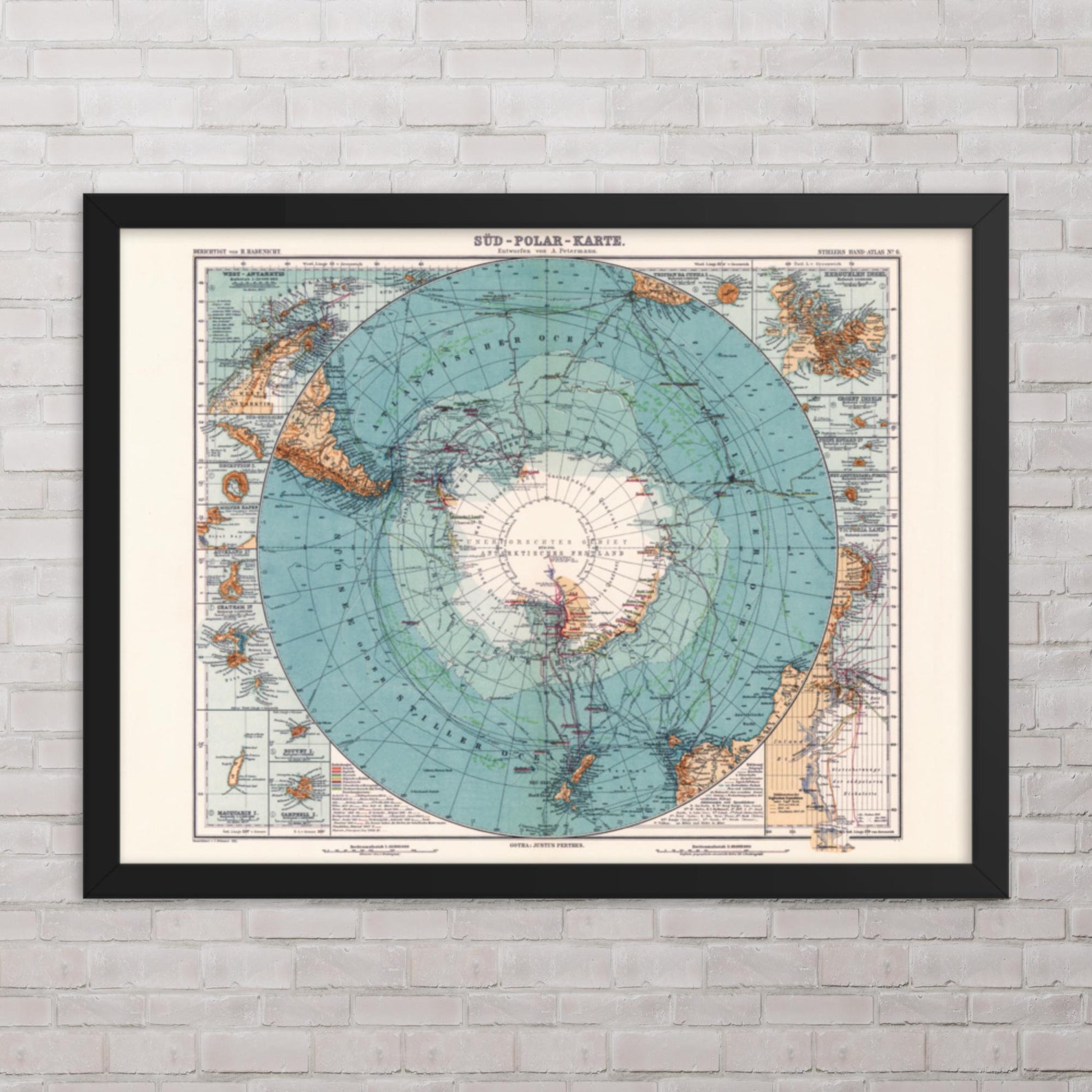 Antarctica Map: Vintage 1912 German Antartica Map Print Antique ...