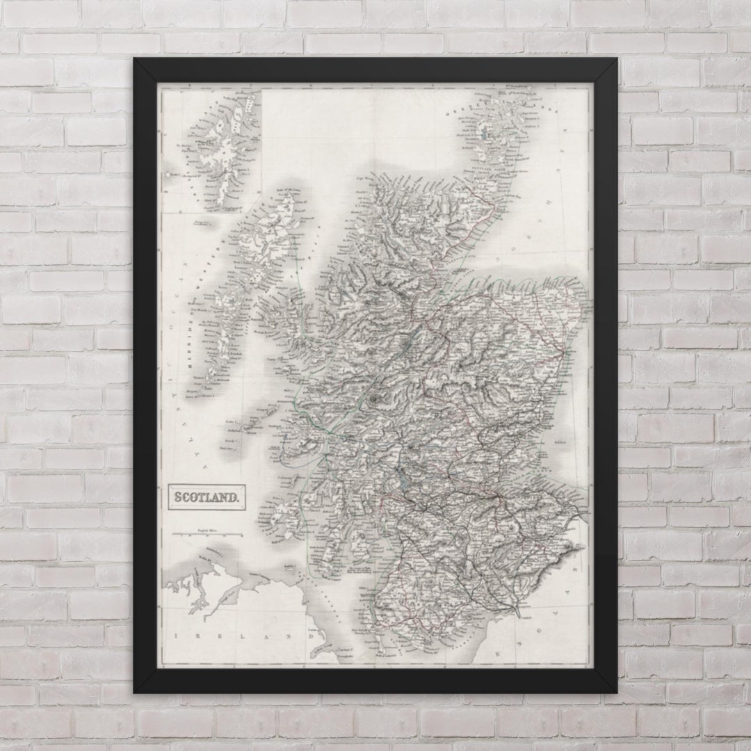 Scotland Map: Vintage 1855 Scotland Map Print – Antique Scotland Map ...