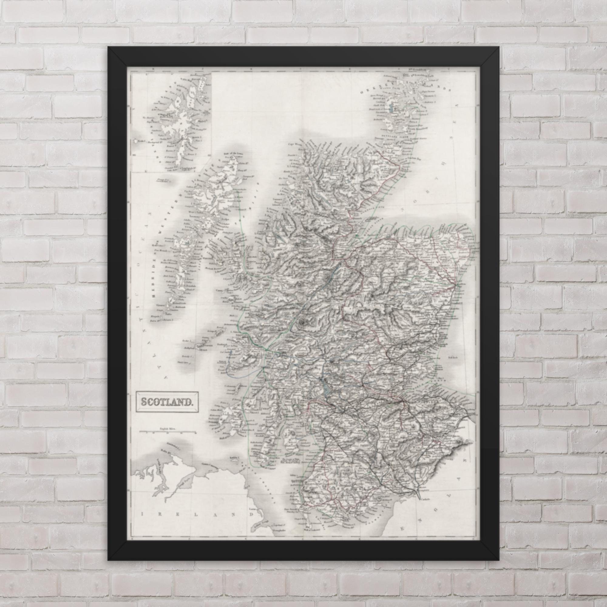 Scotland Map: Vintage 1855 Scotland Map Print Antique - Etsy