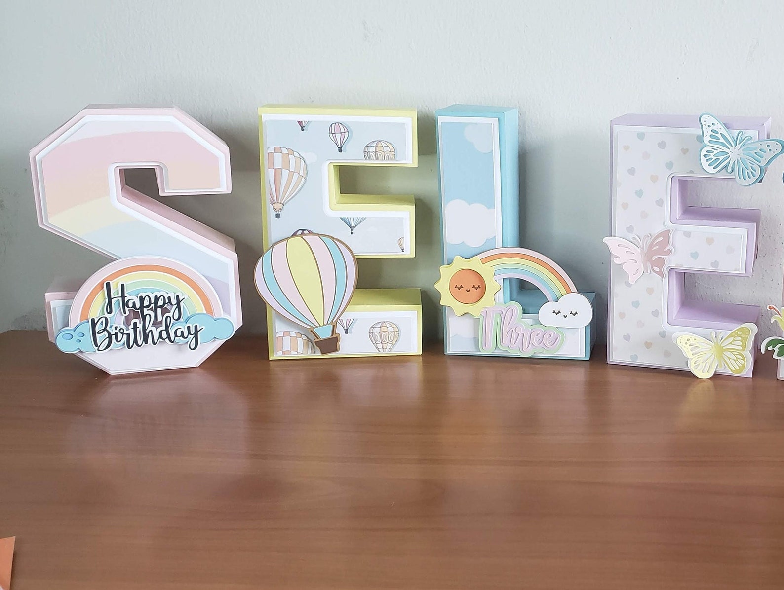Pastel Rainbow 3D Letters, Rainbow Decor, Pastel Rainbow Numbers ...