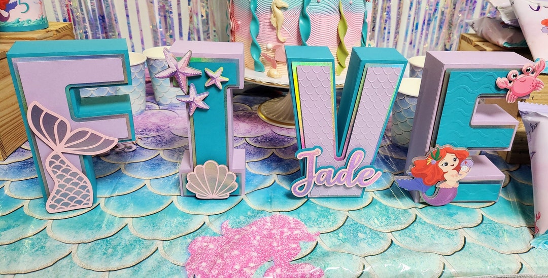 Mermaid 3D Letters, Mermaid Birthday Decorations, Under the Sea 3D ...