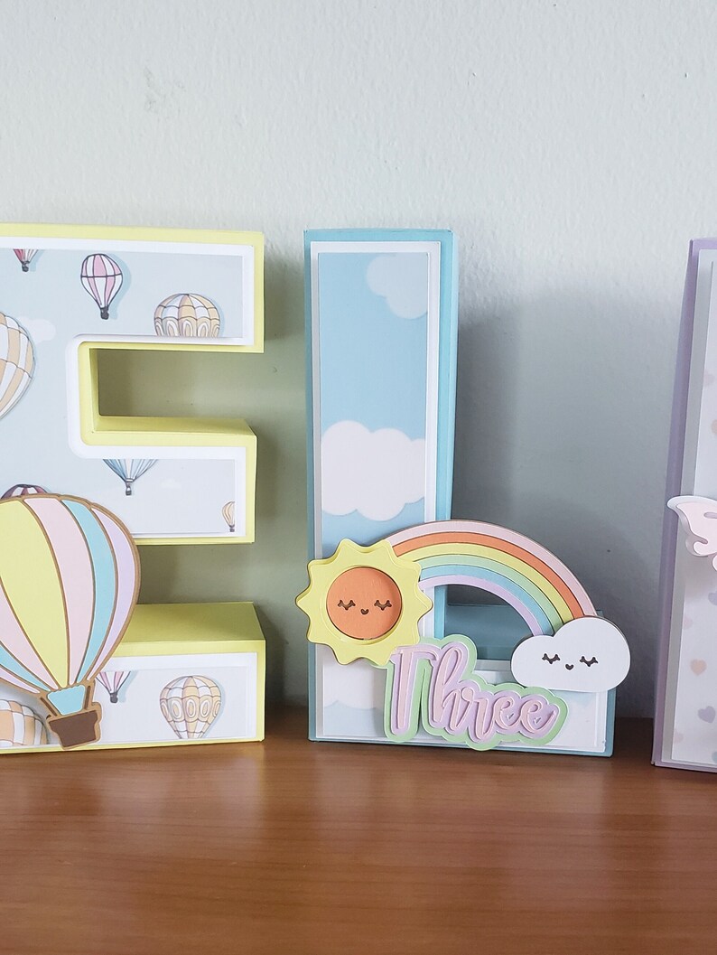 Pastel Rainbow 3D Letters, Rainbow Decor, Pastel Rainbow Numbers ...