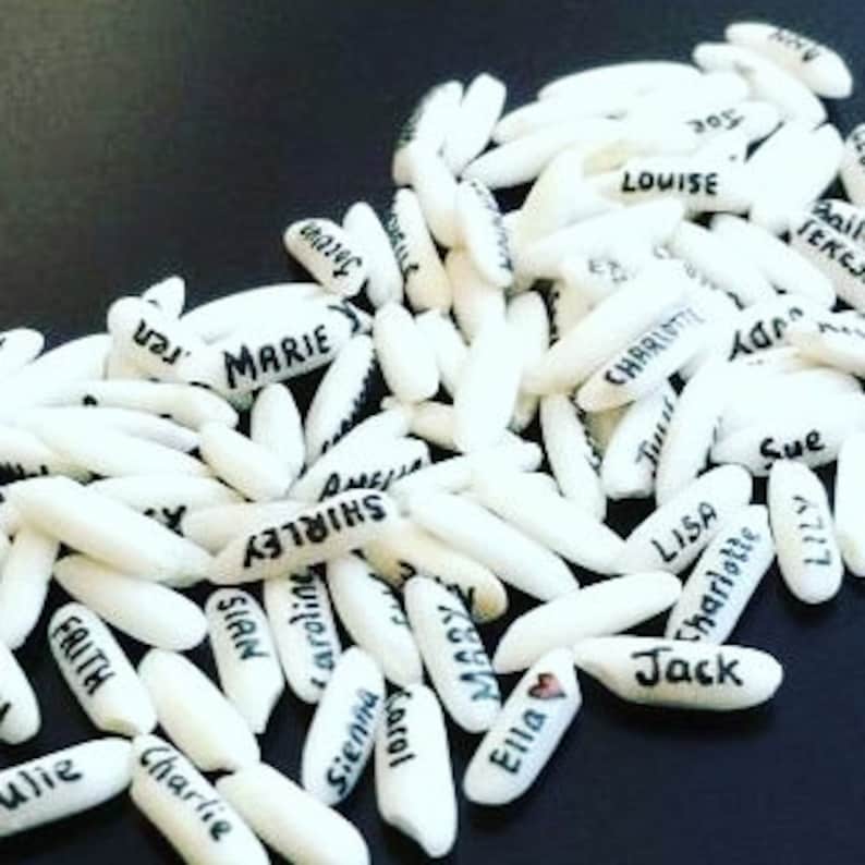Personalized Name on Rice Grain Keychain - Custom Engraved Gift - Etsy