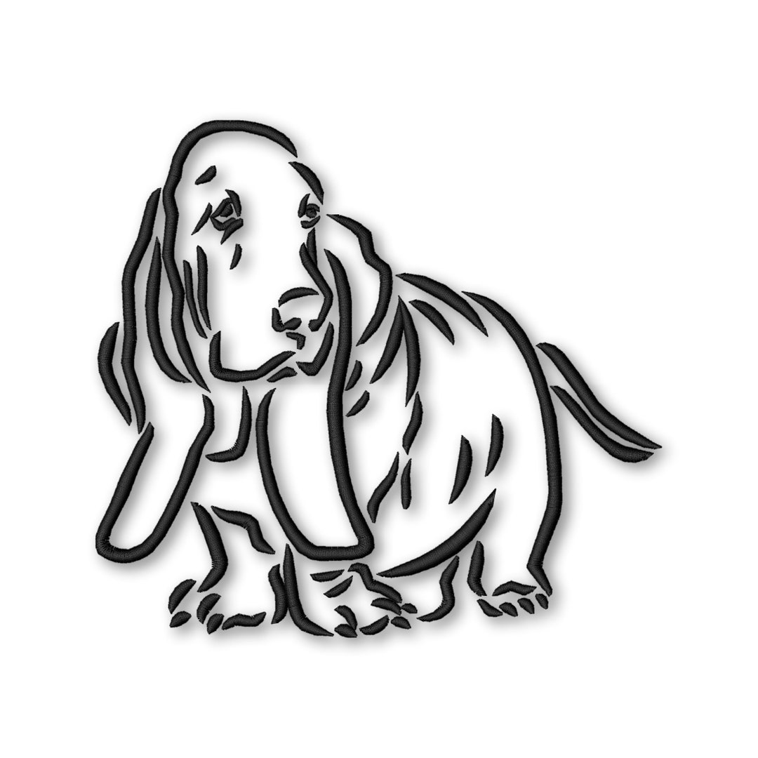 Basset Hound Dog Embroidery Machine Design Instant Download Digital ...