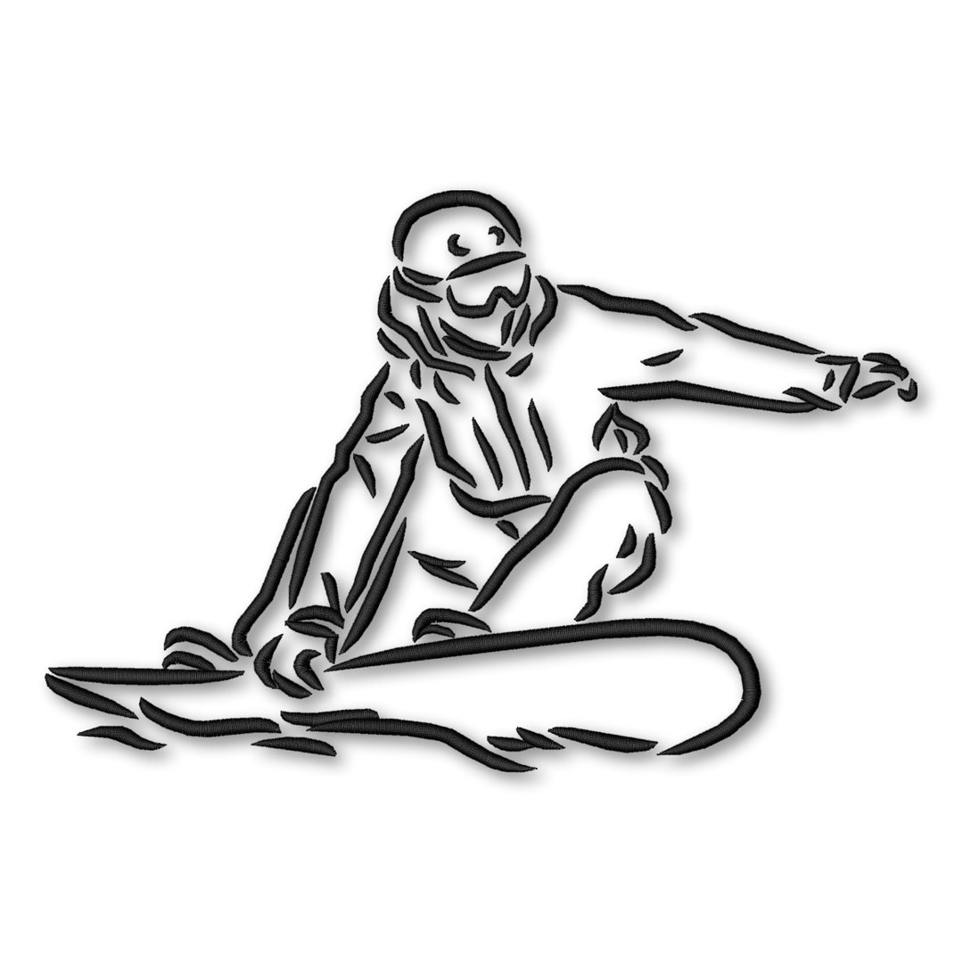 Snowboarder Embroidery Machine Design Instant Download Digital File PES ...