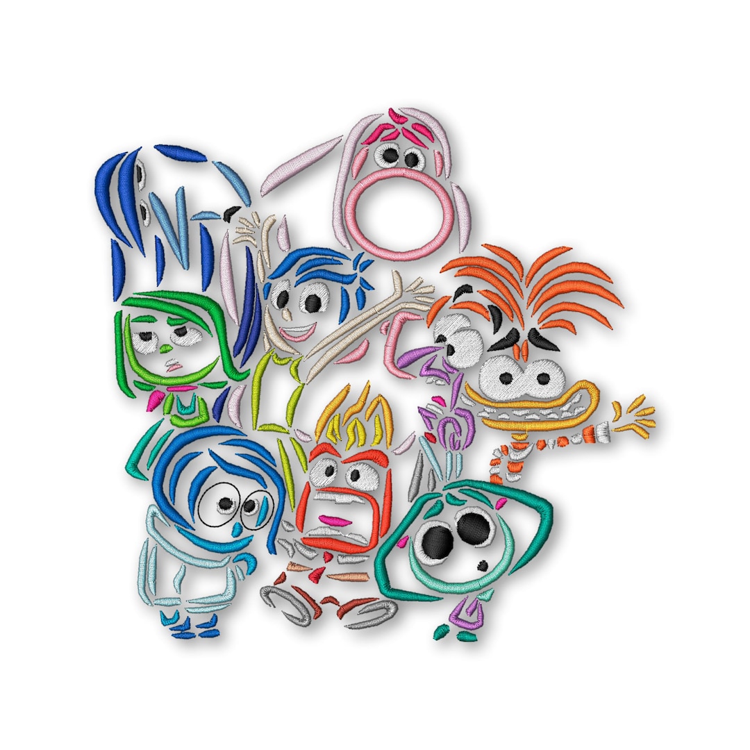 Inside Out 2 Embroidery Machine Design Instant Download Digital File ...