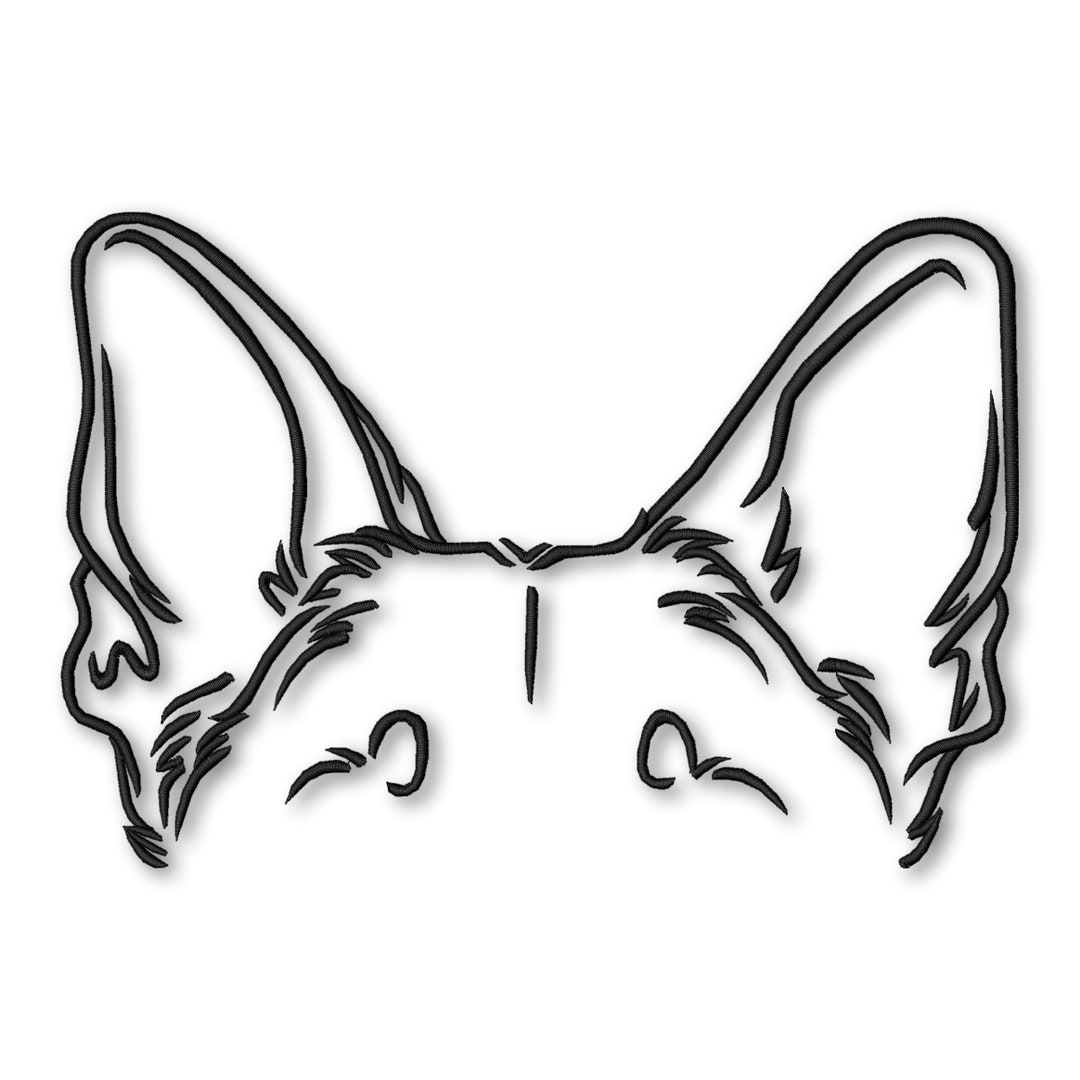German Shepherd Dog Ear Embroidery Machine Design Instant Download ...