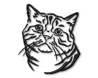 Cat Portrait V5 Embroidery Machine Designs Instant Digital Download Pes ...