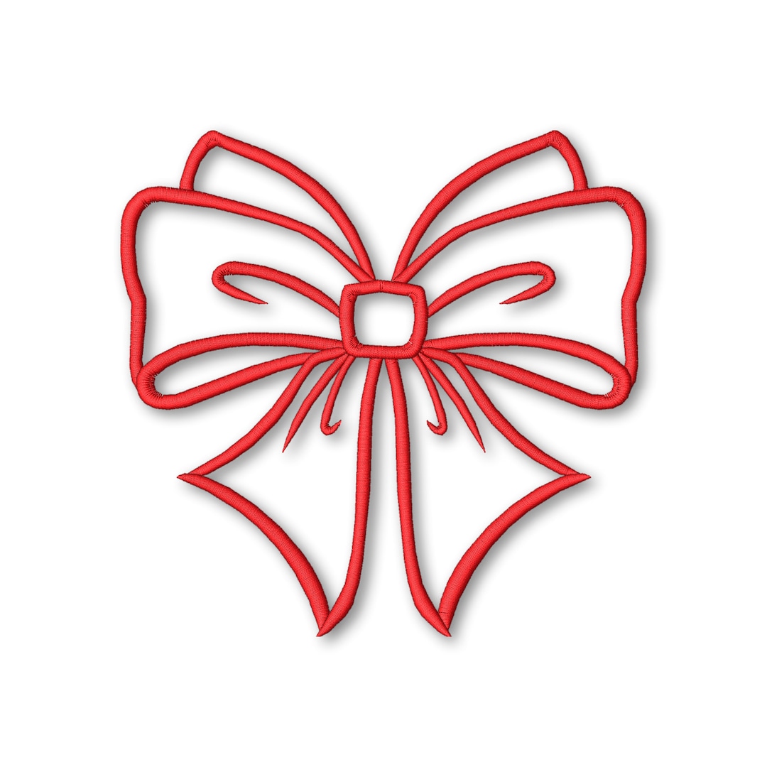 Big Festive Bow Embroidery Machine Design Instant Download Digital File ...