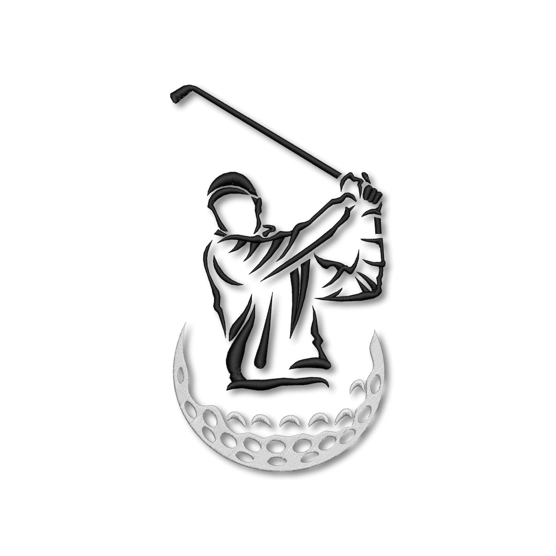 Modern Golf Embroidery Design Instant Download Digital File - Etsy