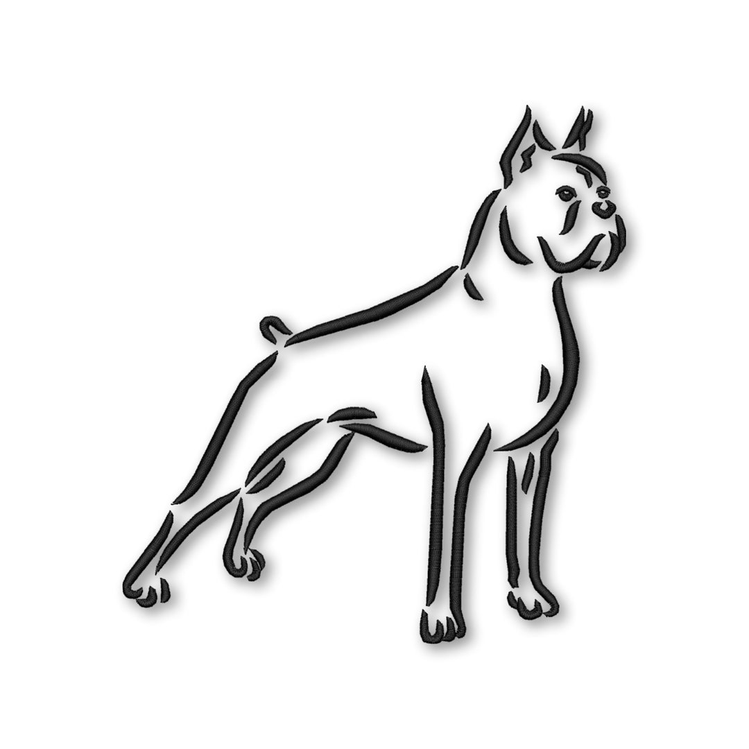 Boxer Dog Embroidery Machine Design Instant Download Digital File PES ...