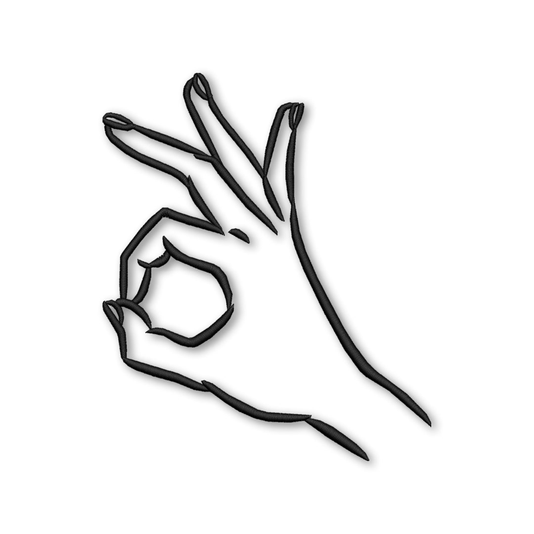 Hand OK Sign Embroidery Machine Design Instant Download Digital File - Etsy