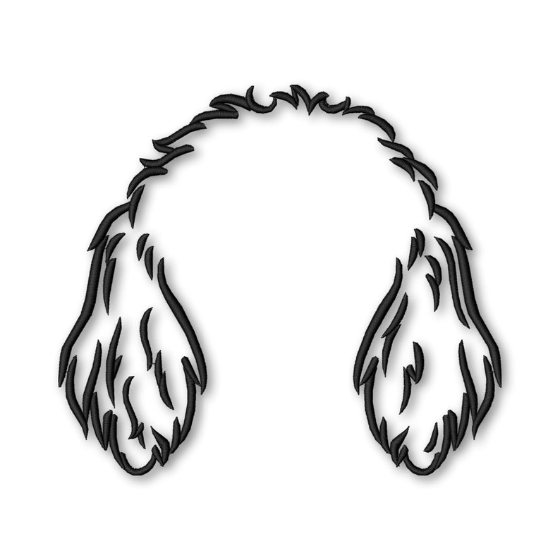 Golden Doodle Dog Ear Embroidery Machine Design Instant - Etsy