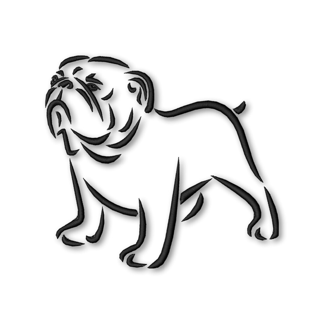 Bulldog Sketch Dog Embroidery Machine Design Instant Download Digital ...
