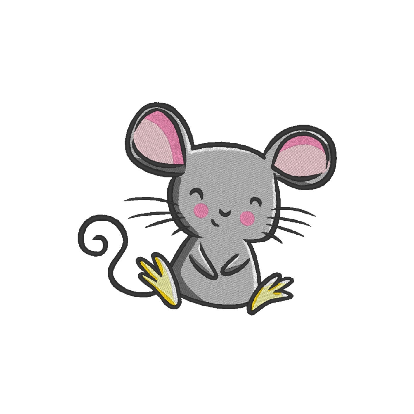 Cute Mouse Embroidery Design Instant Download (Instant Download) - Etsy