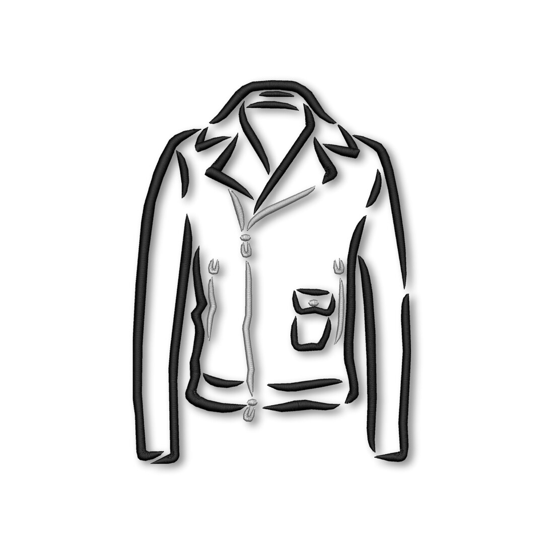 Leather Jacket Embroidery Design Instant Download Digital File - Etsy