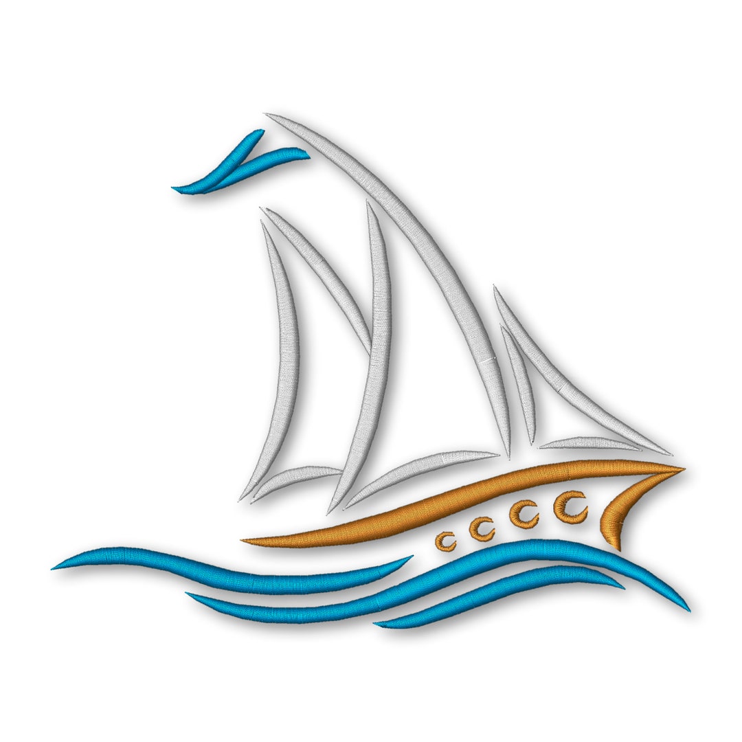 Sailing Vessel Boat Embroidery Machine Design Instant Download Digital ...