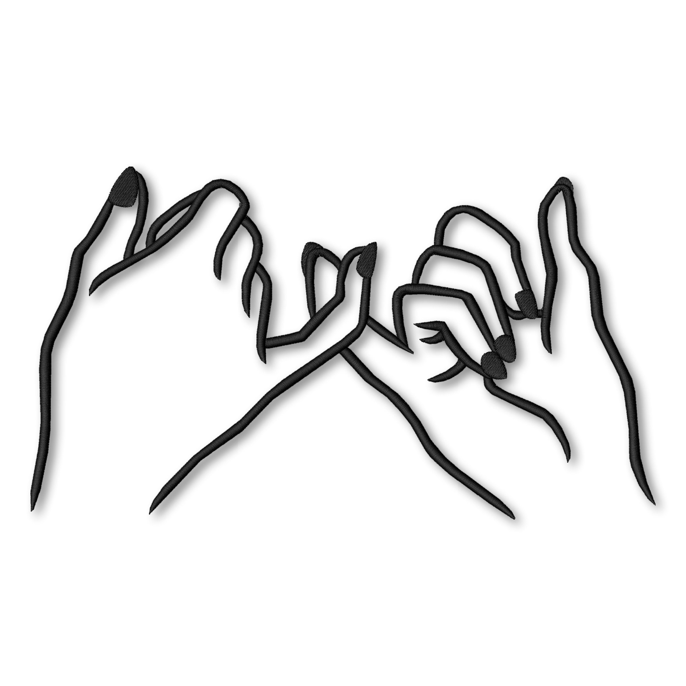 Pinky Promise Human Hand Embroidery Design Instant Download Digital ...