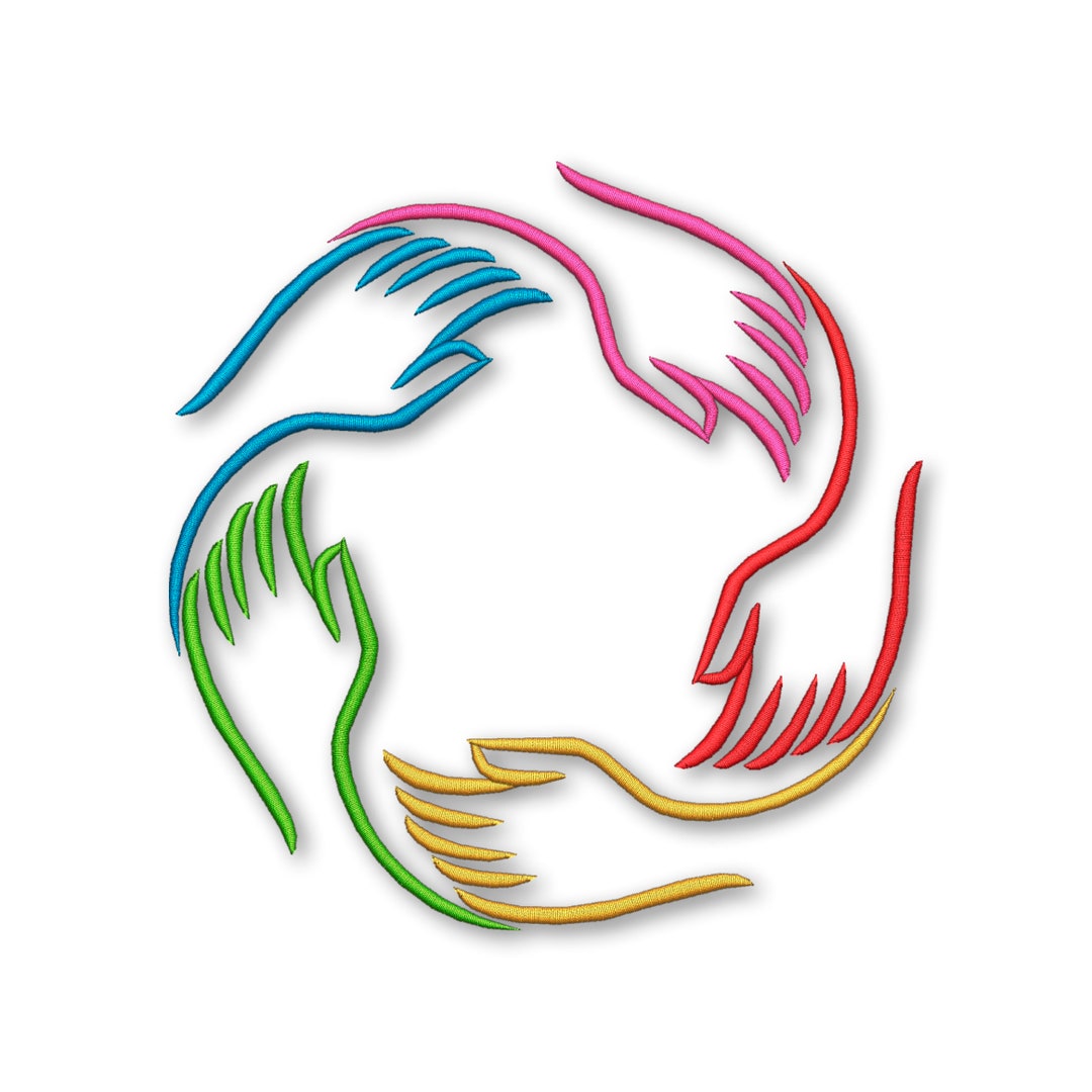 Hands Teamwork Embroidery Machine Design Instant Download Digital File ...