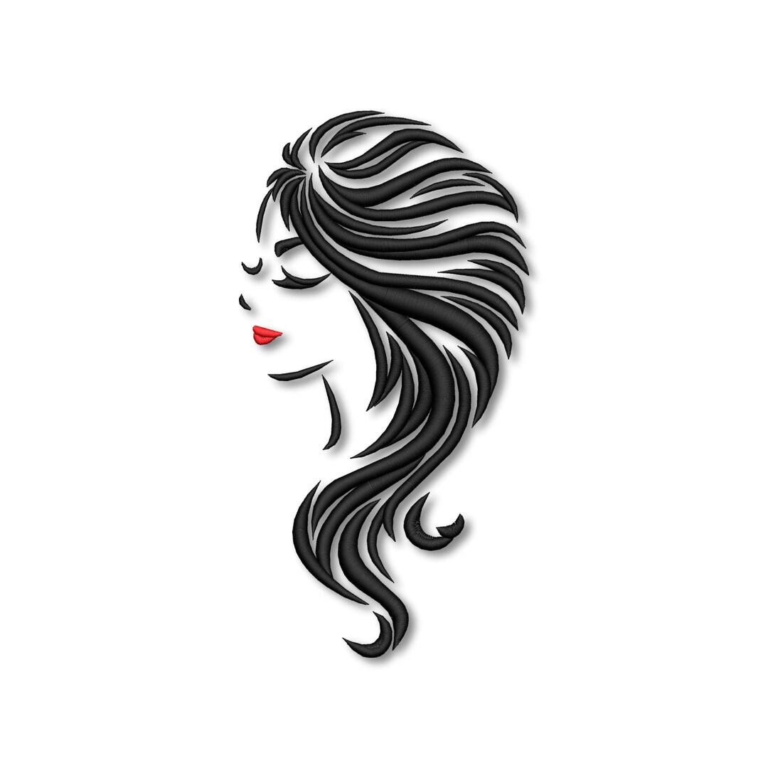 Woman Face V2 Embroidery Design Instant Download Digital File - Etsy