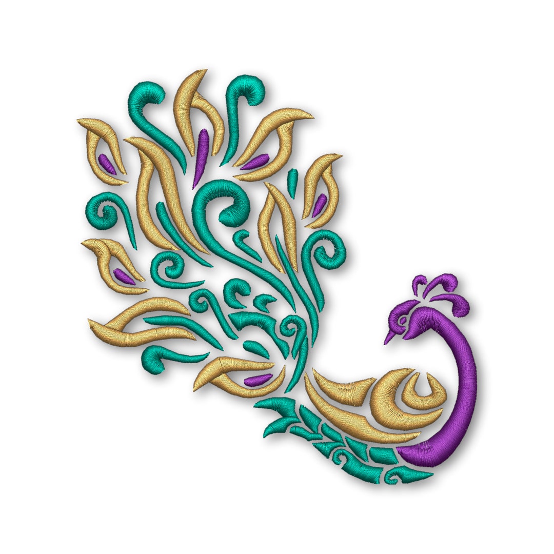 Peacock Embroidery Machine Design Instant Download Digital File PES ...