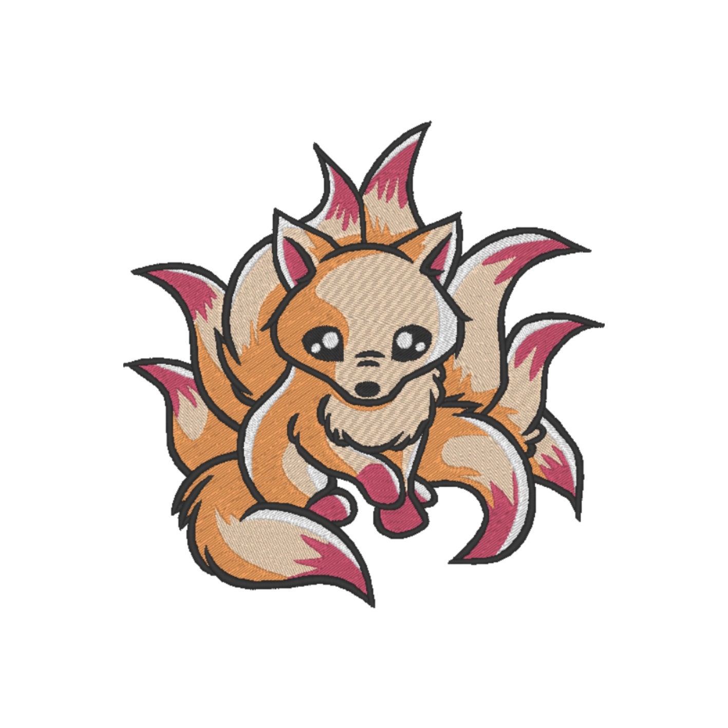 Cute Nine Tailed Fox Embroidery Design Instant Download Digital File - Etsy