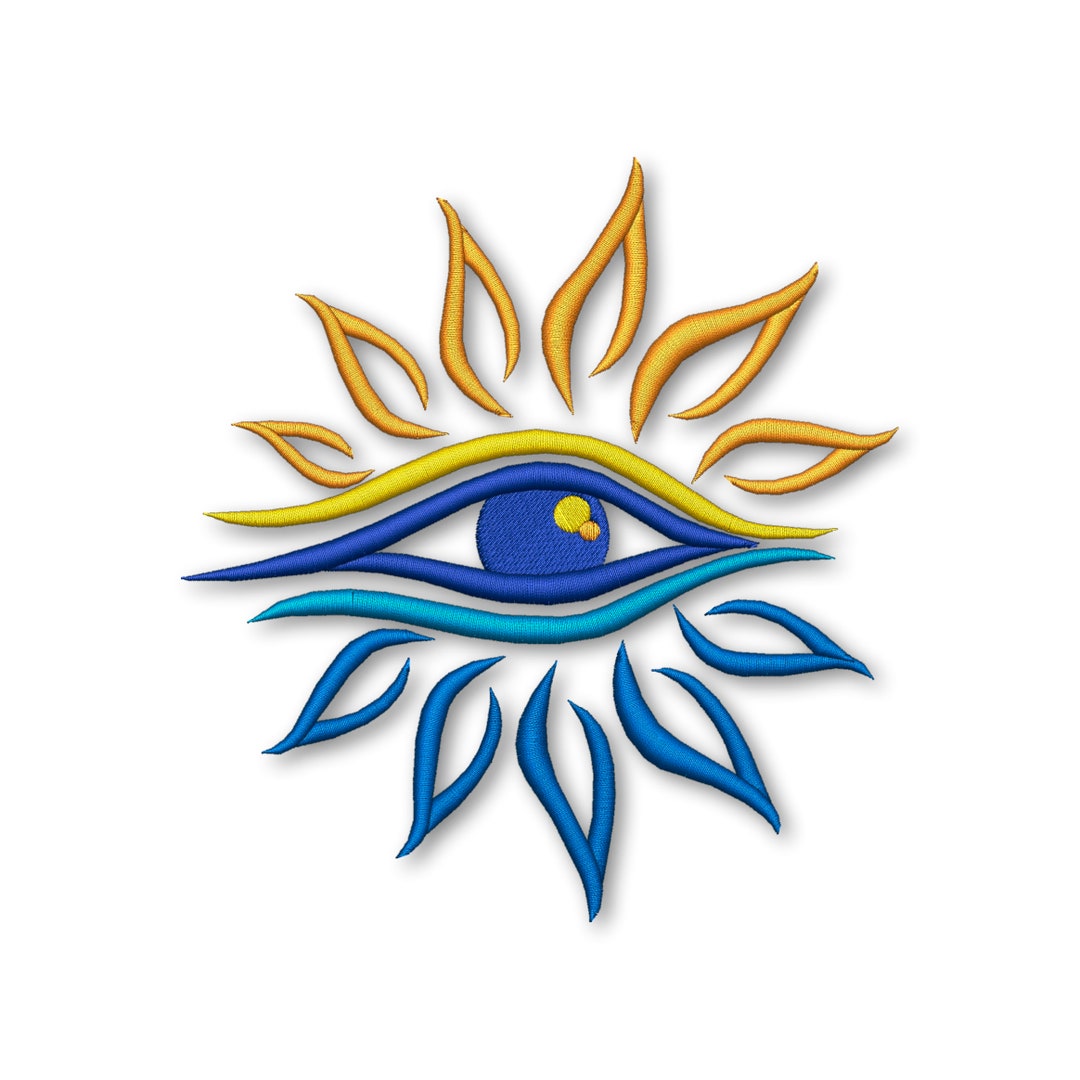 Sun Eye Embroidery Machine Design Instant Download Digital File PES ...