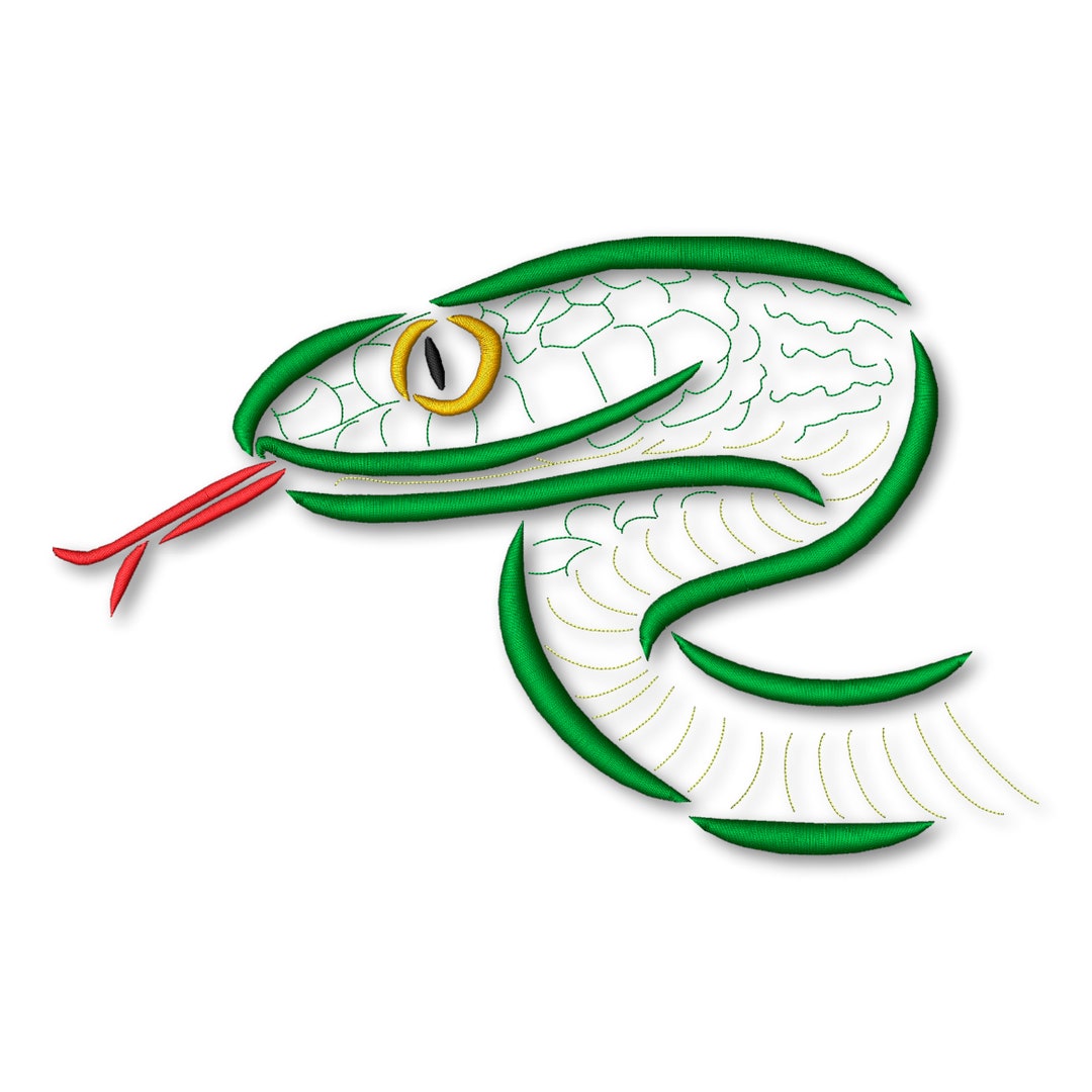 Snake Embroidery Machine Design Instant Download Digital File PES ...