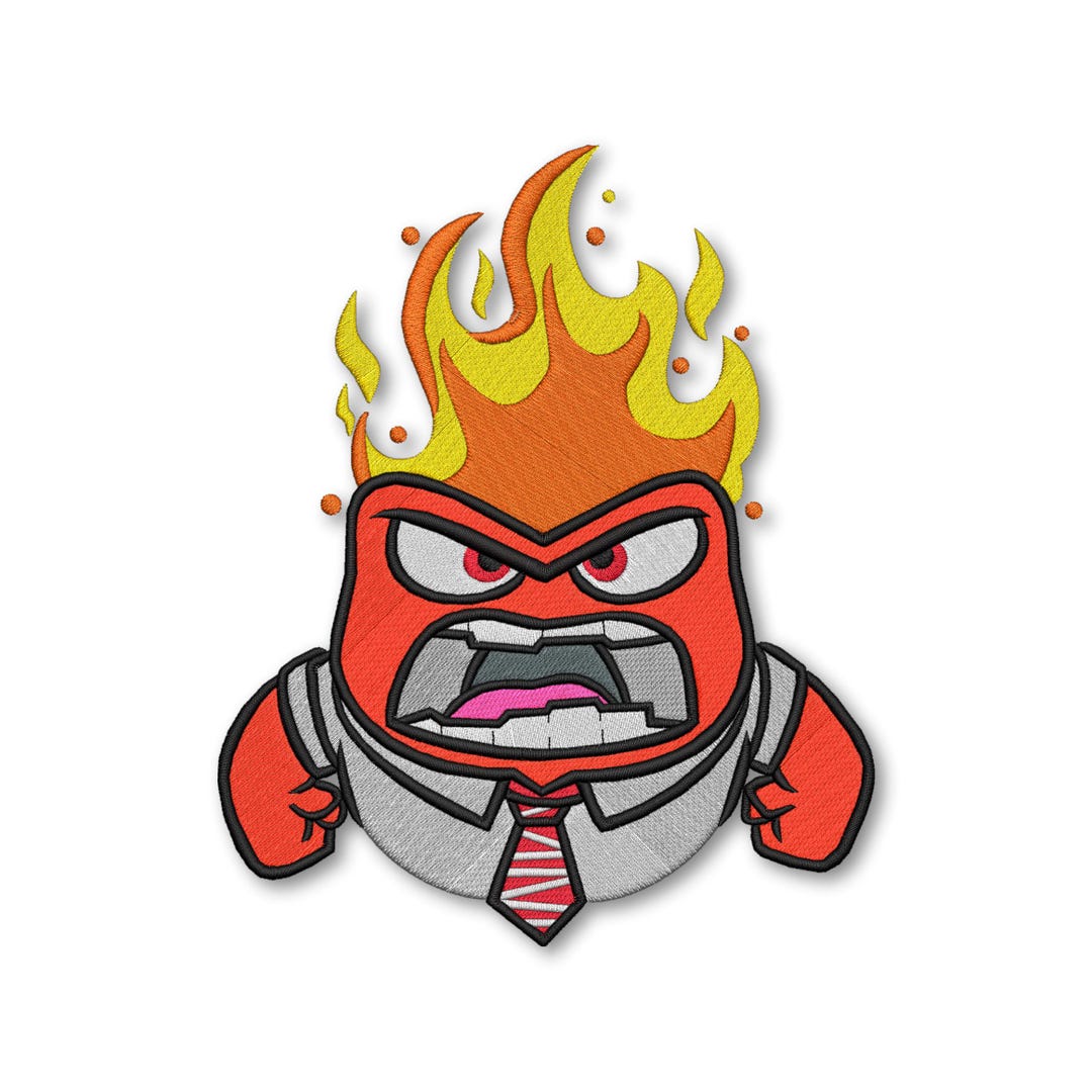 Anger Inside Out 2 Embroidery Machine Design Instant Download Digital ...