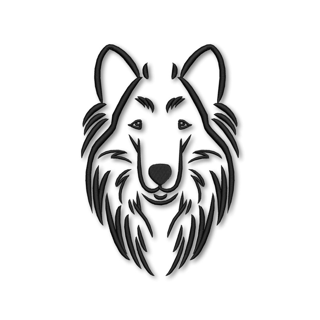 Rough Collie Dog Embroidery Machine Design Instant Download Digital ...