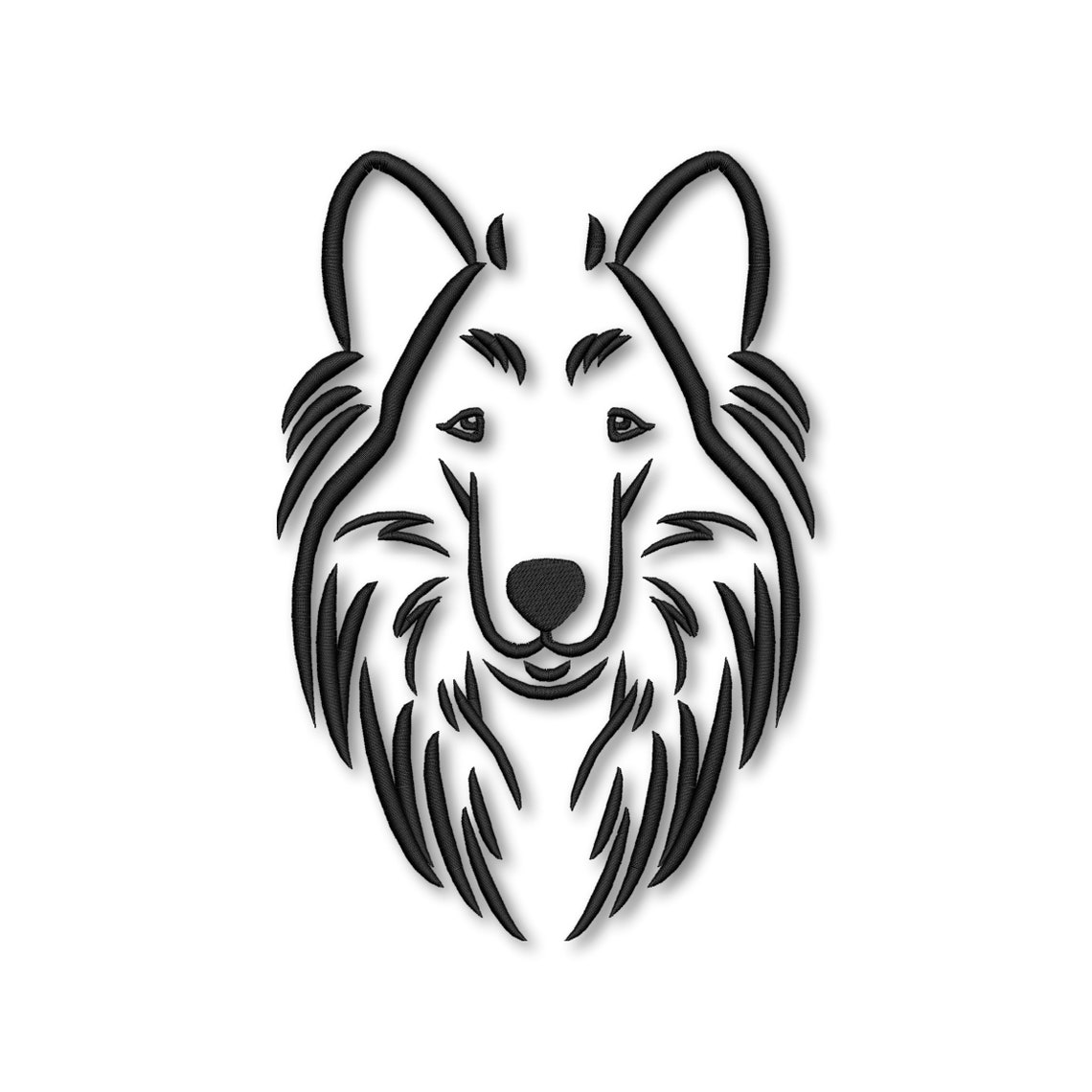 Rough Collie Dog Embroidery Machine Design Instant Download Digital ...