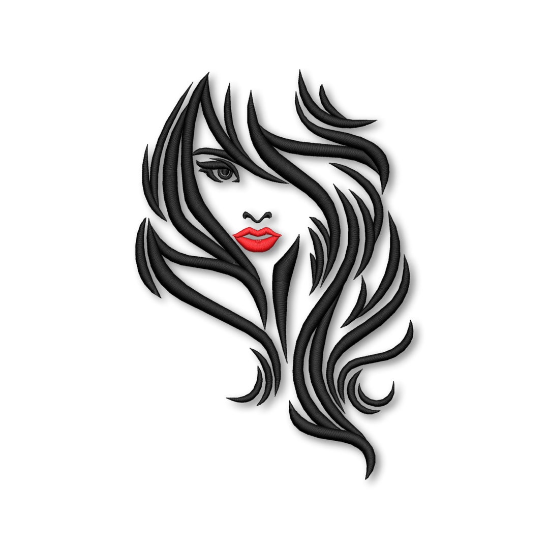 Woman Face V1 Embroidery Design Instant Download Digital File - Etsy