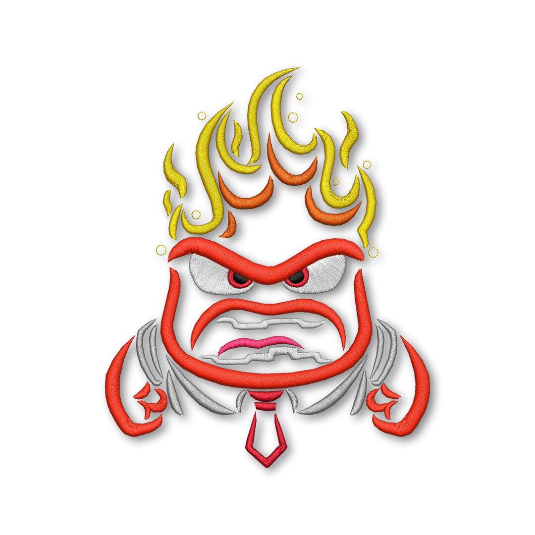 Anger Inside Out 2 Embroidery Machine Design Instant Download Digital ...