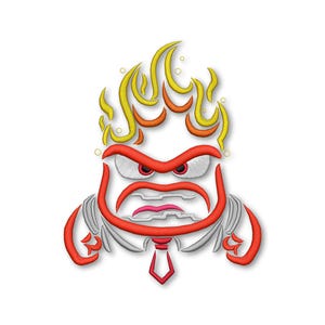 Anger Inside Out 2 Embroidery Machine Design Instant Download Digital ...