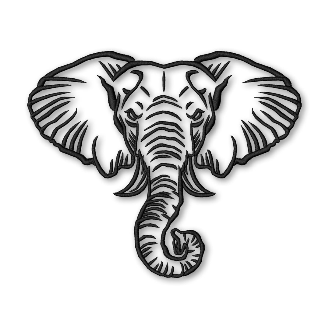 Elephant Head Embroidery Machine Design Instant Download Digital File ...