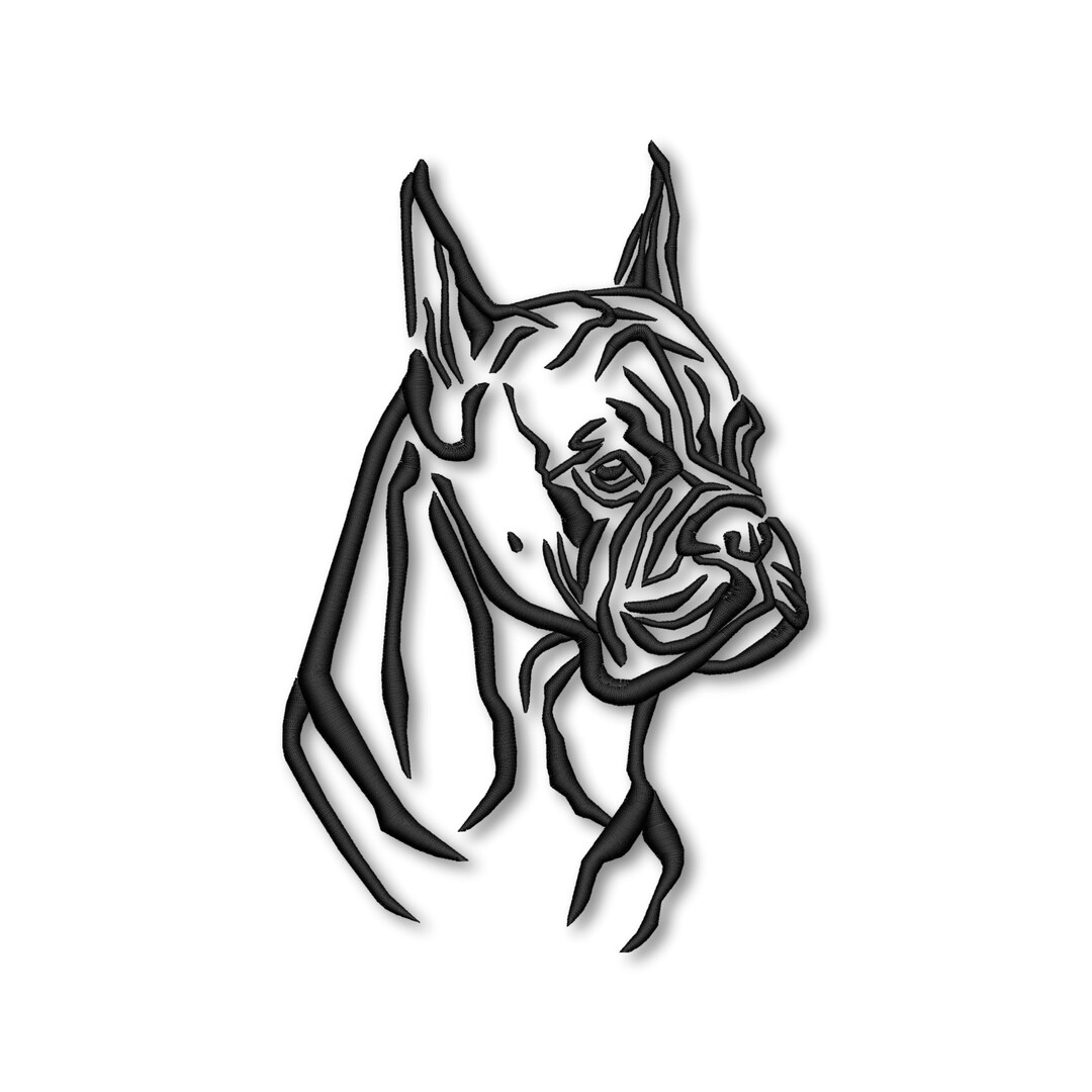 Dog Boxer Embroidery Machine Design Instant Download Digital File PES ...
