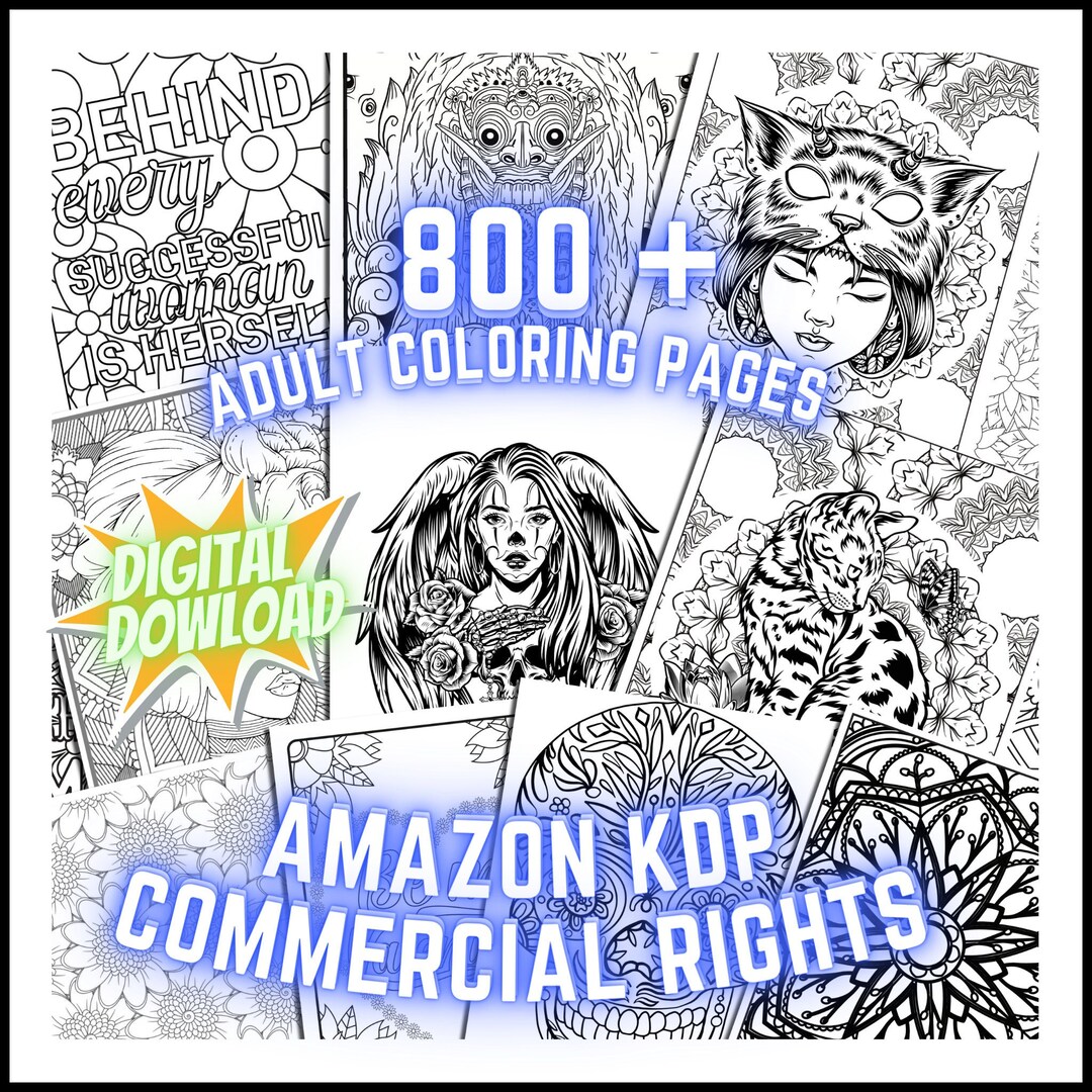 Amazon KDP Interior Adult Coloring Pages Bundle | 800+ Pages for ...