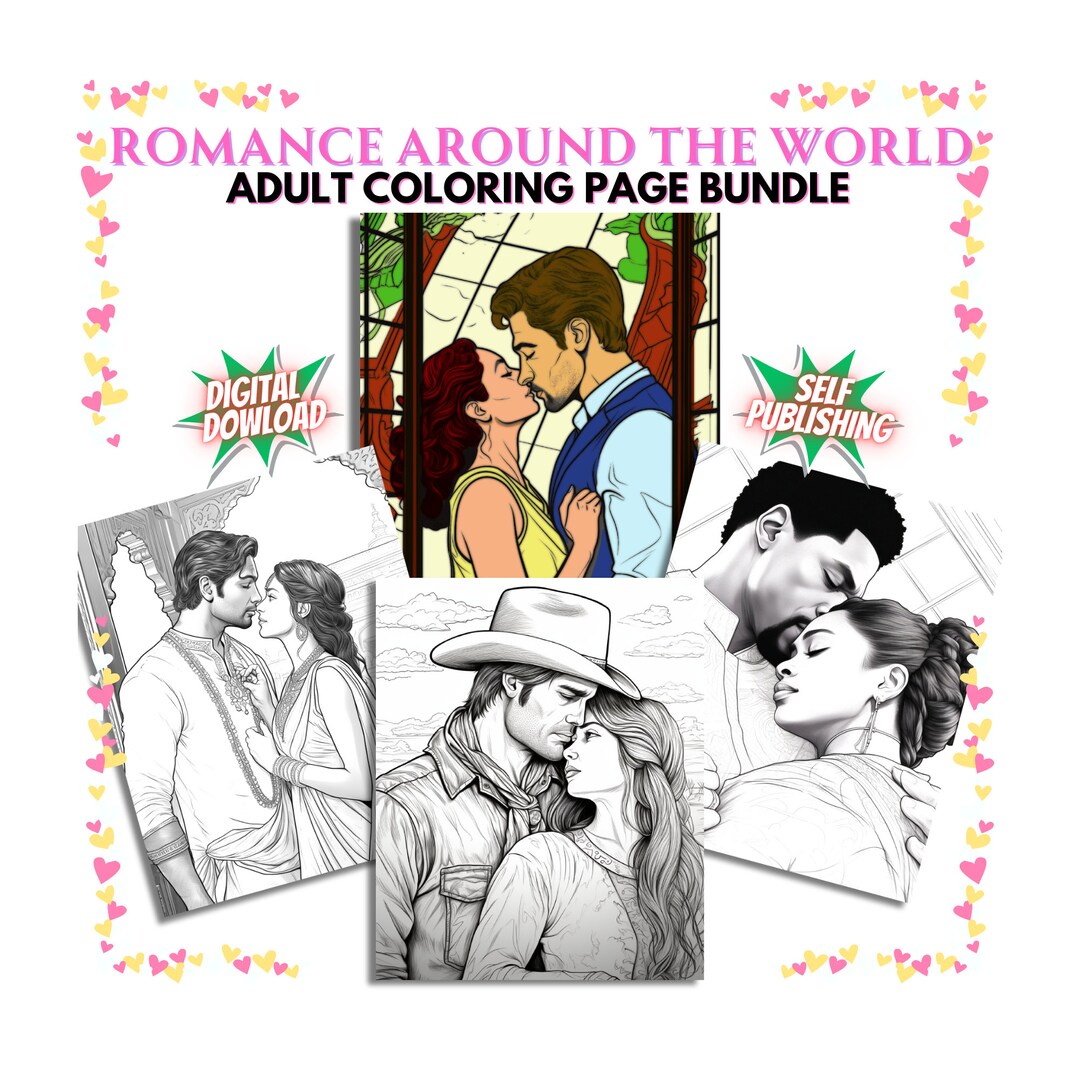 Romance Around the World | Adult Coloring Pages Bundle | 160 Pages ...