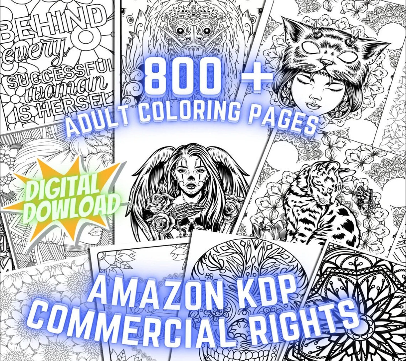 Amazon KDP Interior Adult Coloring Pages Bundle 800 Pages - Etsy