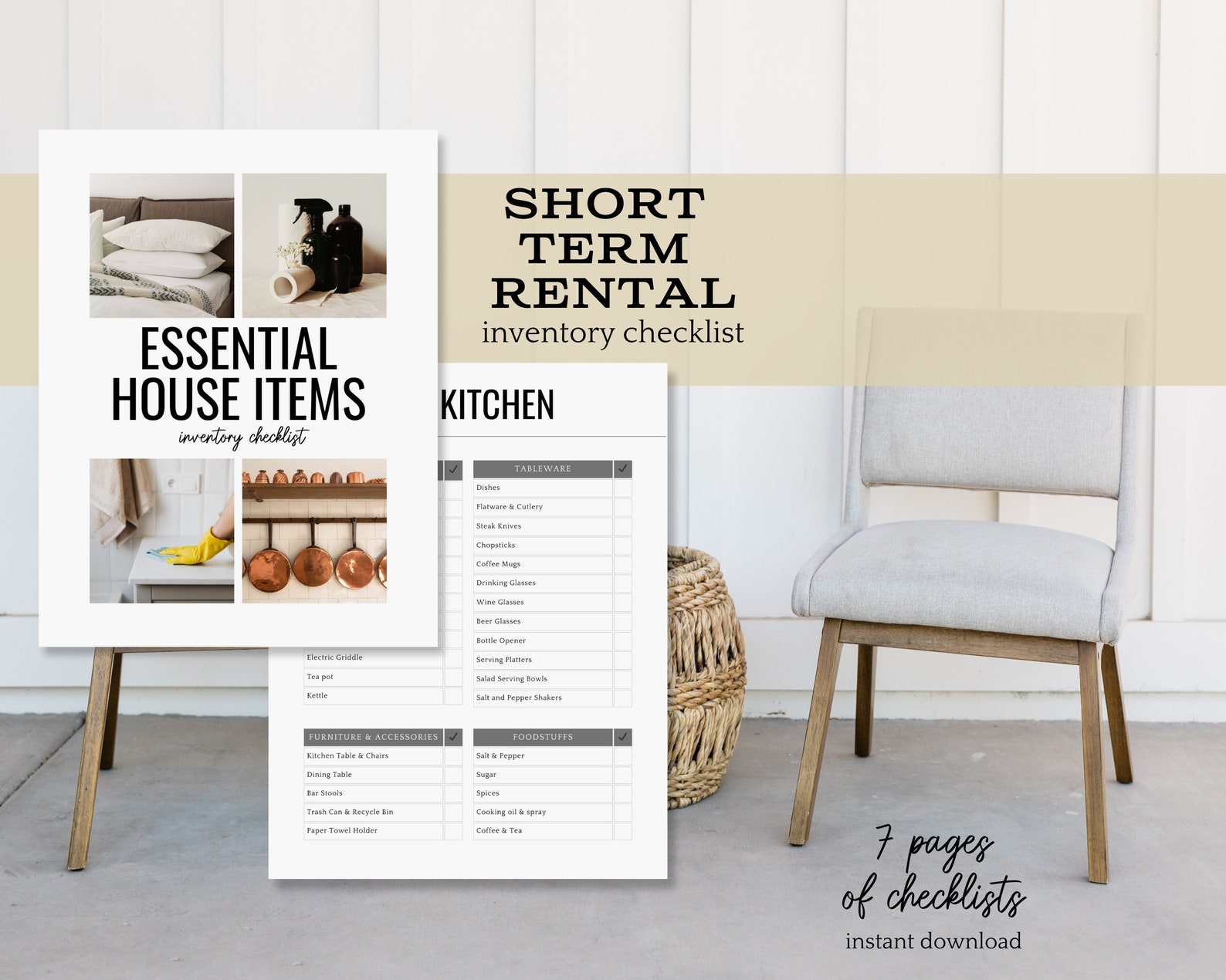 Short Term Rental Inventory Checklist | Airbnb VRBO Supply Lists ...
