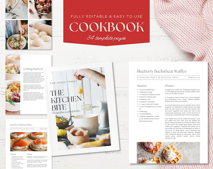 Editable Cookbook Template Make Your Own Family or Personal Cookbook Printable Recipe Ebook ...