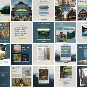 Lake House Cabin Airbnb Social Media Bundle | Instagram Posts and ...