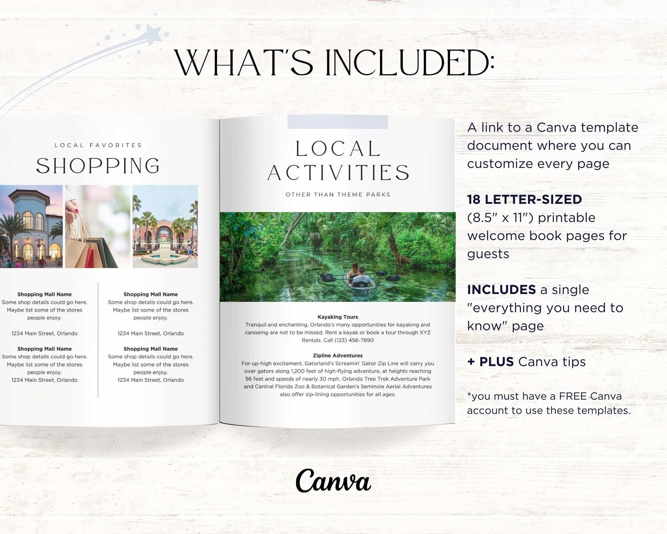 Orlando Welcome Book Template for Canva | Vacation Rental Info Book ...