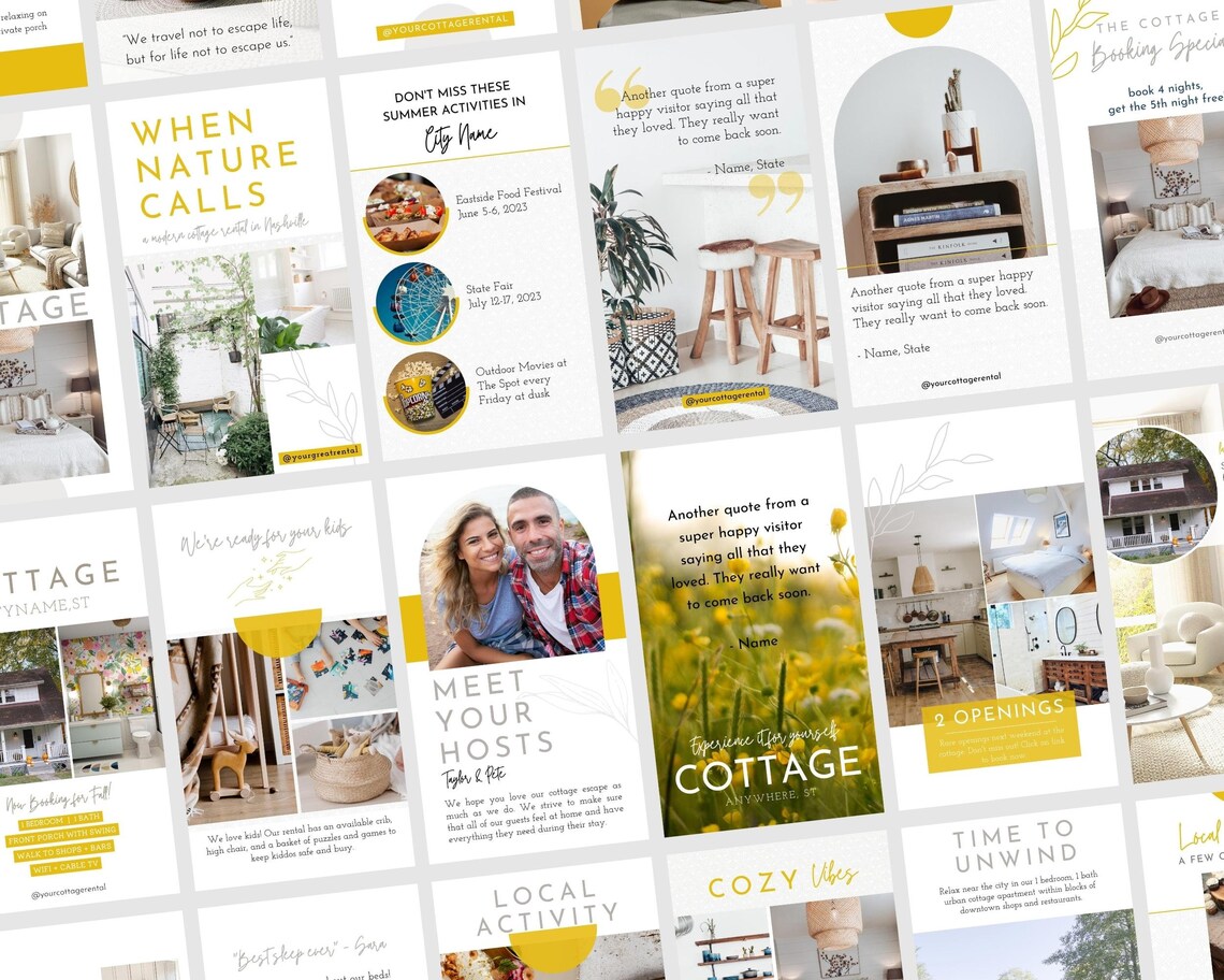 Cozy House Vacation Rental Social Media Templates | Airbnb Instagram ...