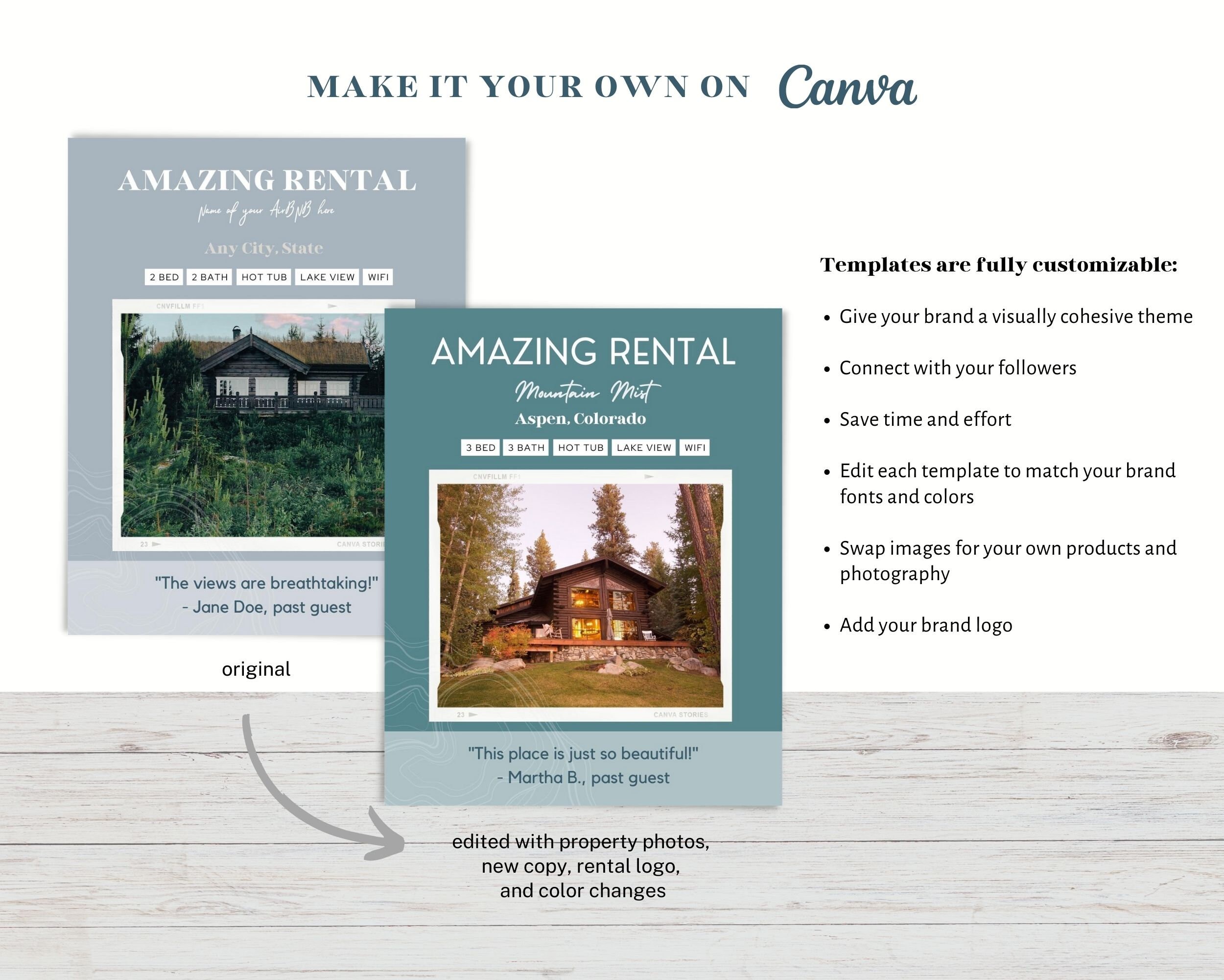 Luxury Cabin and Lake Rental Property Instagram Posts and Stories ...