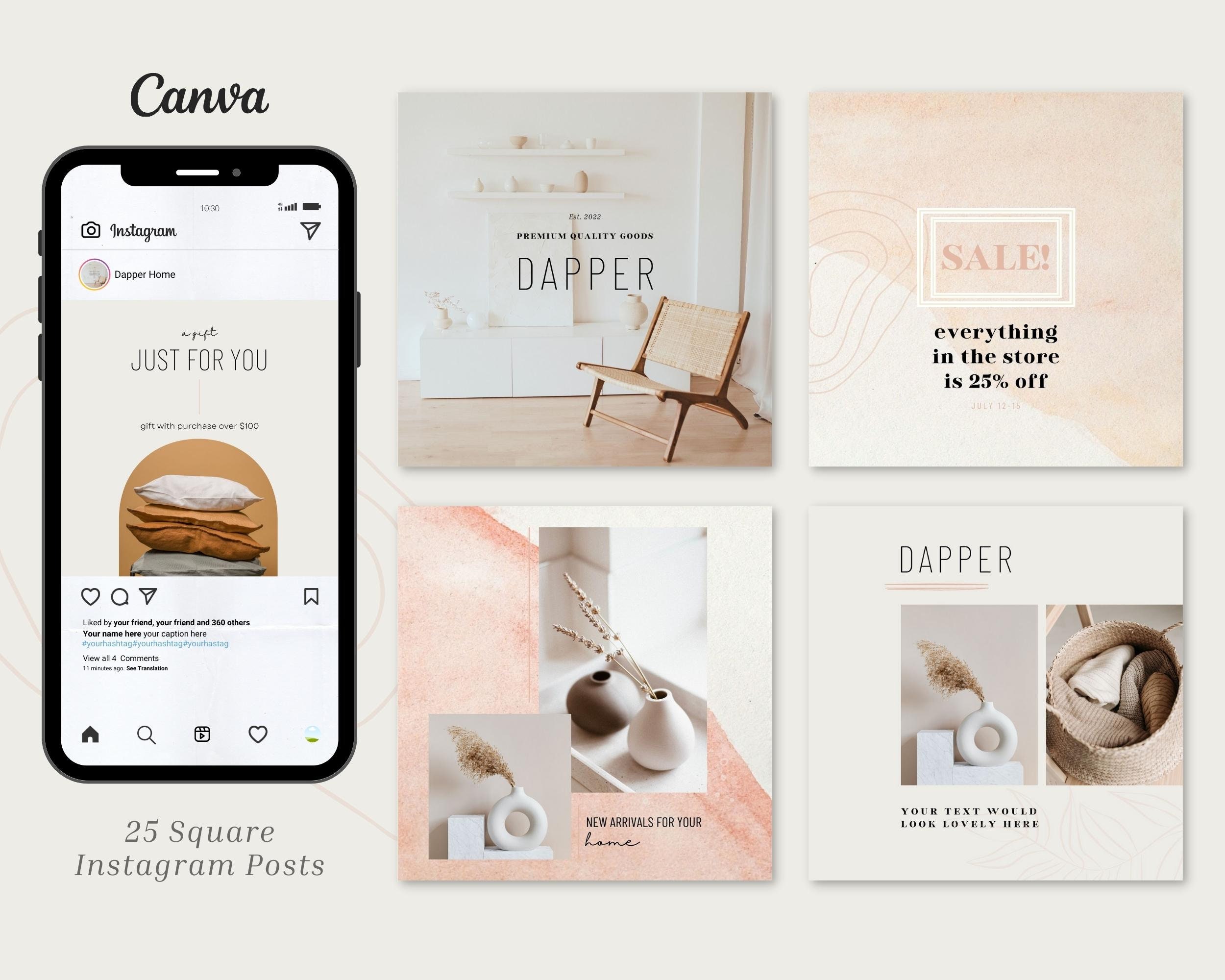 50 Online Retail Instagram Templates Luxury Fashion Retail - Etsy