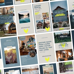 Lake House Cabin Airbnb Social Media Bundle | Instagram Posts and ...